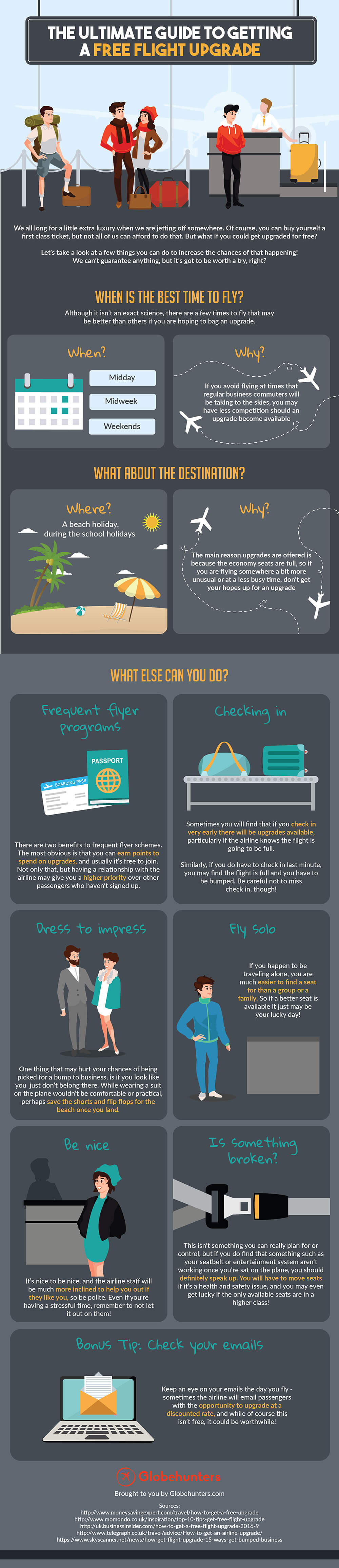 The Ultimate Guide To Getting A Free Flight Upgrade [Infographic]